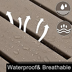 DIMAR GARDEN Outdoor Lounge Chair,Pool Chaise Lounge Waterproof Sunloungers,Taupe