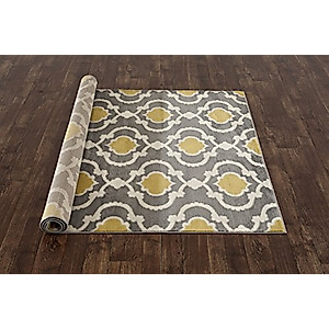 Moroccan Trellis Contemporary Gray/Yellow 7'3" x 10'2" Indoor Area Rug