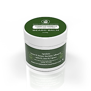 Oak City Beard Company - Tobacco Vanilla - 2 Ounce - Beard Balm - Tobacco - Vanilla - Guaiac Wood - Beard Conditioner