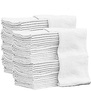 Nabob Wipers Auto Mechanic Shop Towels 100 Pack Shop Rags 100% Cotton Size 14"x14" Commercial Grade (100 Pack, White)
