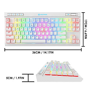 ZIYOU LANG Mechanical Gaming Keyboard,Chroma RGB 18 Kinds LED Backlit Keyboard with Wired Type C,87 Keys Anti-ghosting,Blue Switch and 4 Low Profile Switch Scroll Wheel for PC Gamers