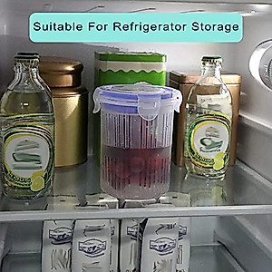 JUXYES Plastic Pickle Container Jar with Strainer Flip, Transparent Pickle Storage Container with Strainer Insert, Pickle Jar Juice Separator Dry Wet Separation Pickle And Olive Container with Lock It Lid