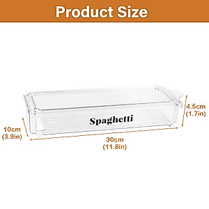 Yomjarl Pasta Storage Container Plastic Spaghetti Food Storage Box, Airtight Spaghetti Noodle Holder Rectangular Chopstick Storage Box for Spaghetti, Pasta, Noodles, Eggs, Fruits Snacks