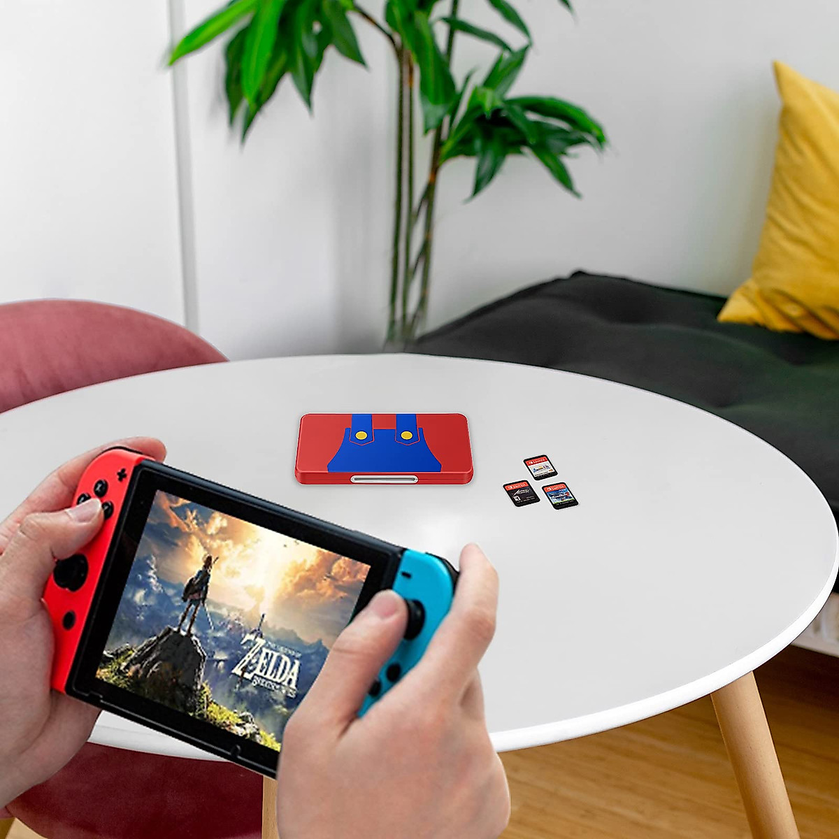 KENOBEE 24 Game Card Case Compatible with Nintendo Switch/Switch Lite/Switch OLED 2021, 24 Slot Storage Holder for SD Card&Switch Game Card, Slim Portable Storage Cartridge Box for Travel Carrying