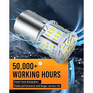 LUYED 1156 LED Bulb New generation 12v Super Bright Low Power ! 650 Lumens 1156 1141 1003 LED Light Bulb for Back Up Reverse Lights Brake Lights Tail Lights Rv lights,White,Pack of 5