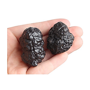 Acxico 2Pcs 30-50g Natural Egypt Black Diamond Quartz Crystal Specimen Raw Stone Decorate