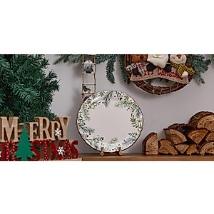 Bico Santa On The Way 11 inch Dinner Plates, Set of 4, for Pasta, Salad, Maincourse, Microwave & Dishwasher Safe