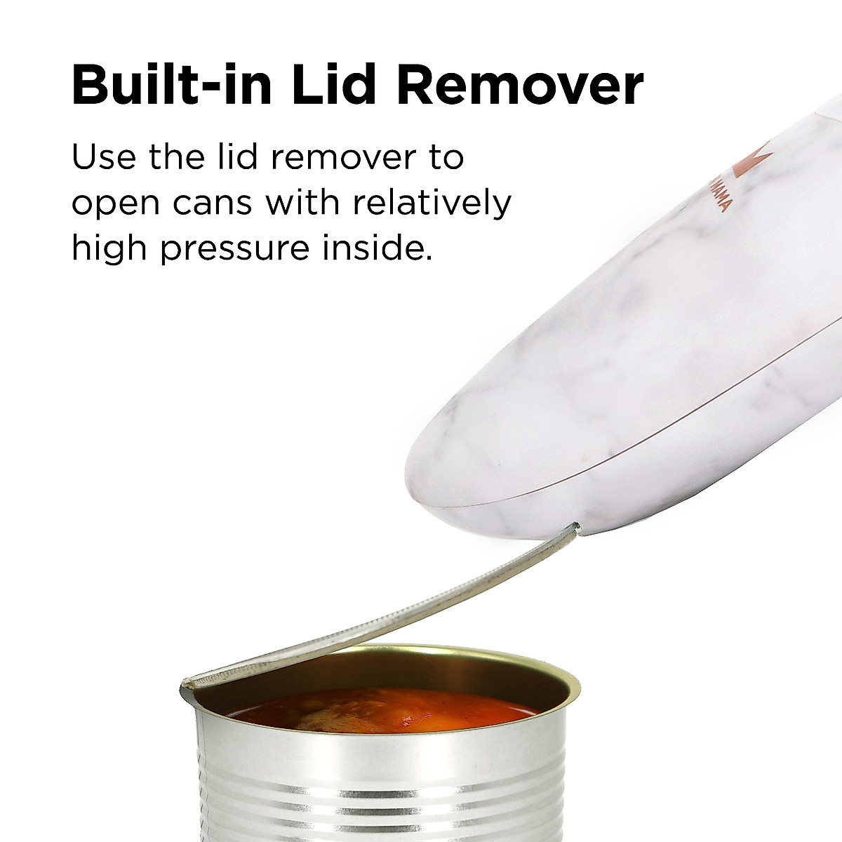 Kitchen Mama Auto 2.0 Electric Can Opener: Refined Blade Opens Almost Any Can - Automatic, Hands Free, Smooth Edge, Food-Safe, Battery Operated, YES YOU CAN (Marble White)