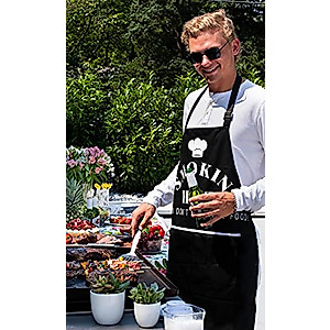 LIKENORTH funny aprons for men Hilarious mens apron for cooking kings chef apron for men,Perfect for bbq & grill shenanigans (Smokin Hot)