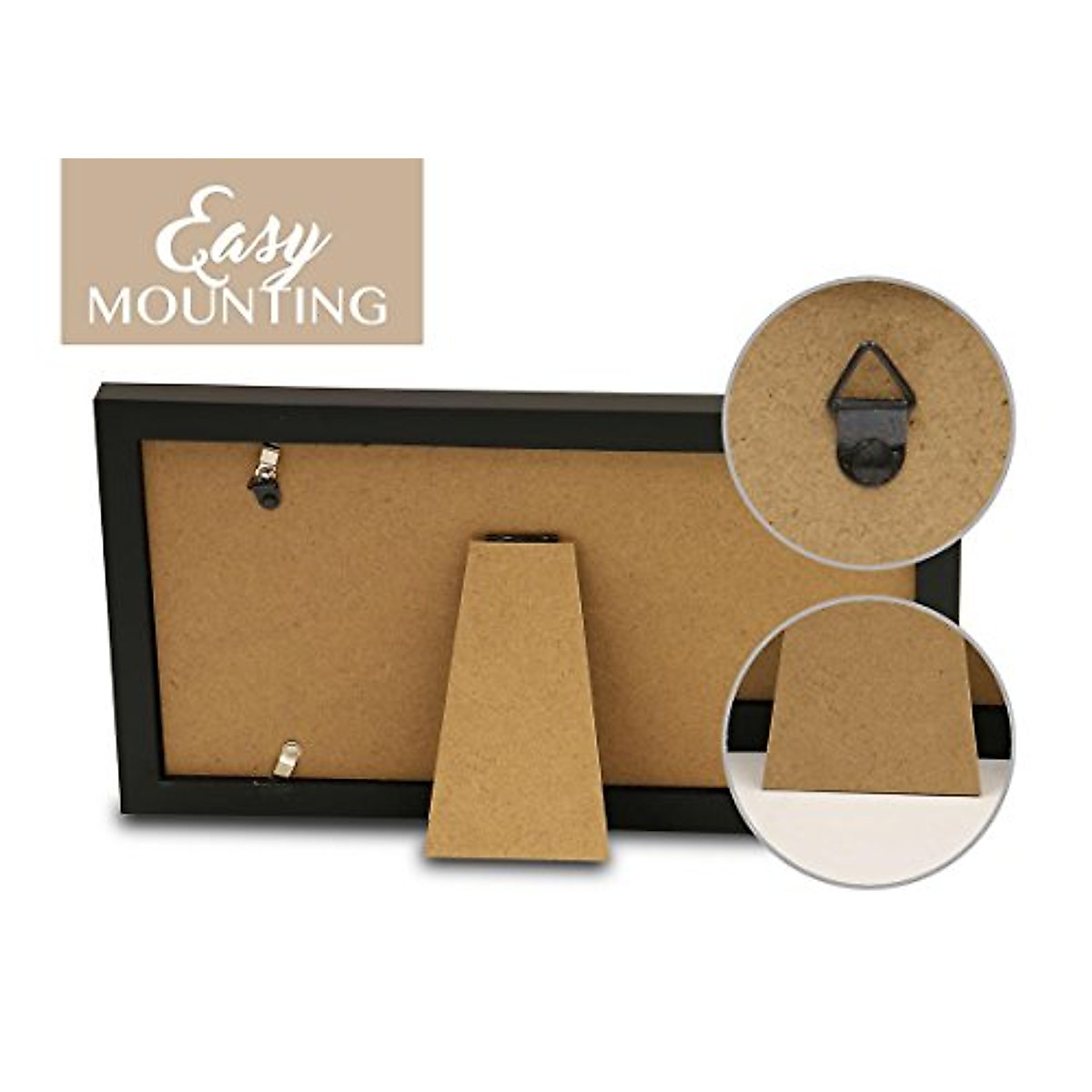 Klikel 3 Photo Collage Solid Black Wood Picture Frame - 3 Opening 5 X 7 Picture Slots