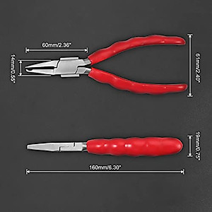 LEONTOOL 6 Inches Nose Pad Plier Adjusting Eyeglass Arms Frame Eyeglasses Repairing Plier Stainless Steel Optical Hand Tool Frames Clamp Repair Tool with Screwdriver and Glasses Cloth