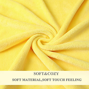 JIAHANNHA Yellow Fleece Throw Blanket 50"x60" for Adults, Super Soft Cozy Plush Velvet Throw Blanket for Couch Sofa Bed,Warm and Lightweight