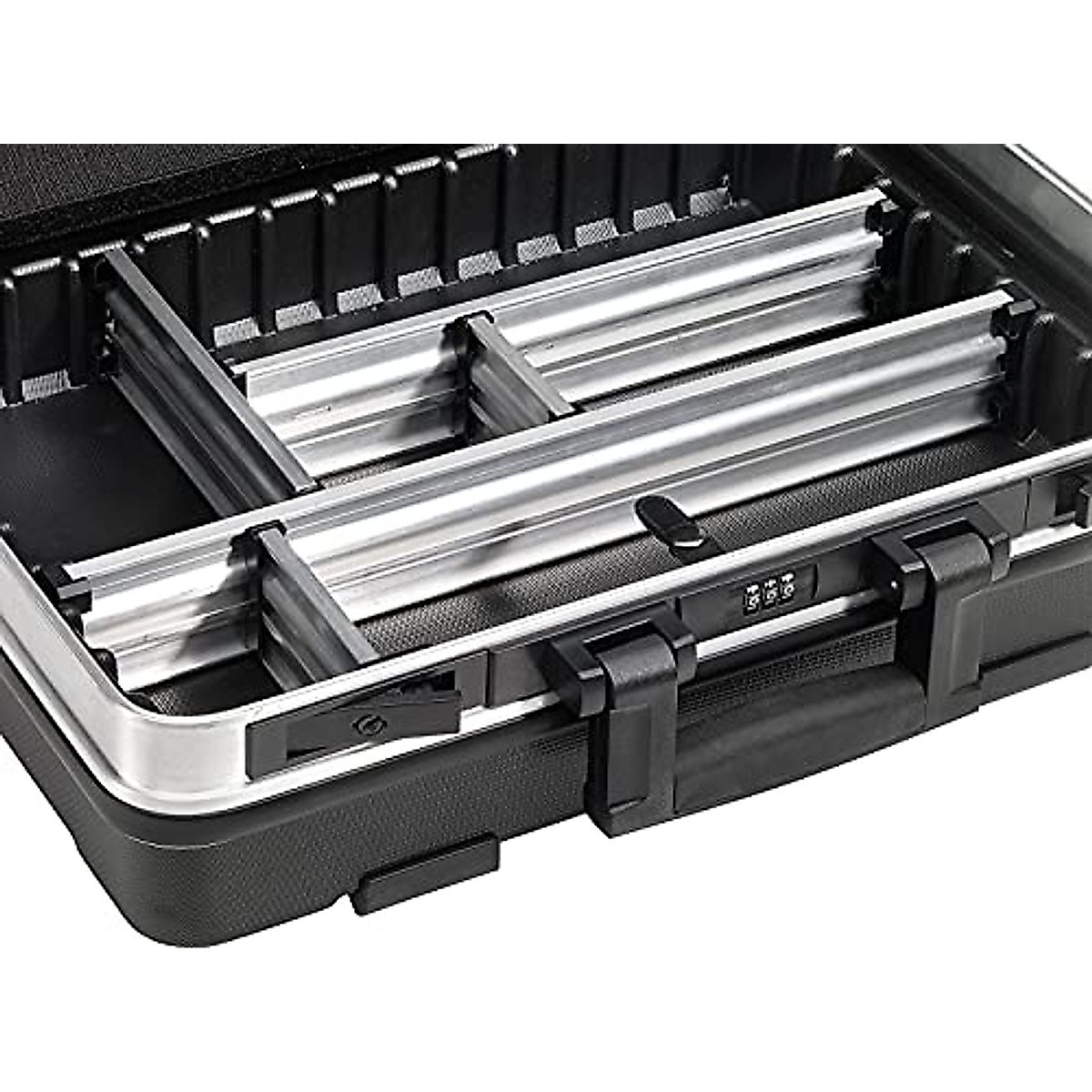B&W International GO Portable Wheeled Rolling Tool Case Box with Pocket Boards, Black