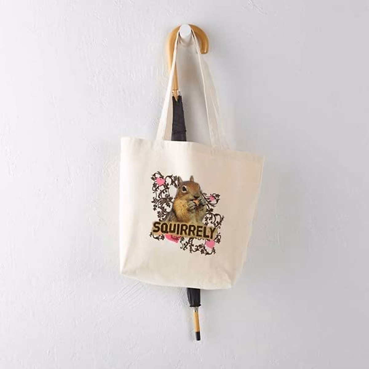 CafePress Squirrely Squirrel Lover Tote-Bag Natural Canvas Tote-Bag,Shopping-Bag