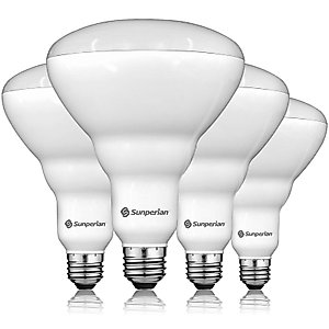 SUNPERIAN BR40 LED Light Bulbs, 13W=85W, 5000K Daylight, 1400 Lumens, Dimmable Flood Light Bulbs for Recessed Cans, Enclosed Fixture Rated, Damp Rated, UL Listed, E26 Standard Base (4 Pack)