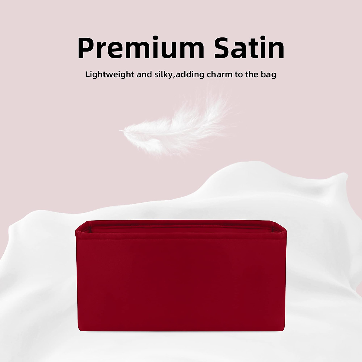 DGAZ Purse Organizer Insert For Chanel CF Bags，Silk Bag Organizer，Luxury Handbag & Tote Shaper(Wine Red,Jumbo 30)