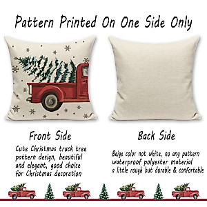 JOJOGOGO Grey Outdoor Christmas Pillow Covers 18x18 Waterproof Set of 4 Gray Winter Holiday Pillow Covers Farmhouse Christmas Decorations for Couch Porch and Outdoor Furniture