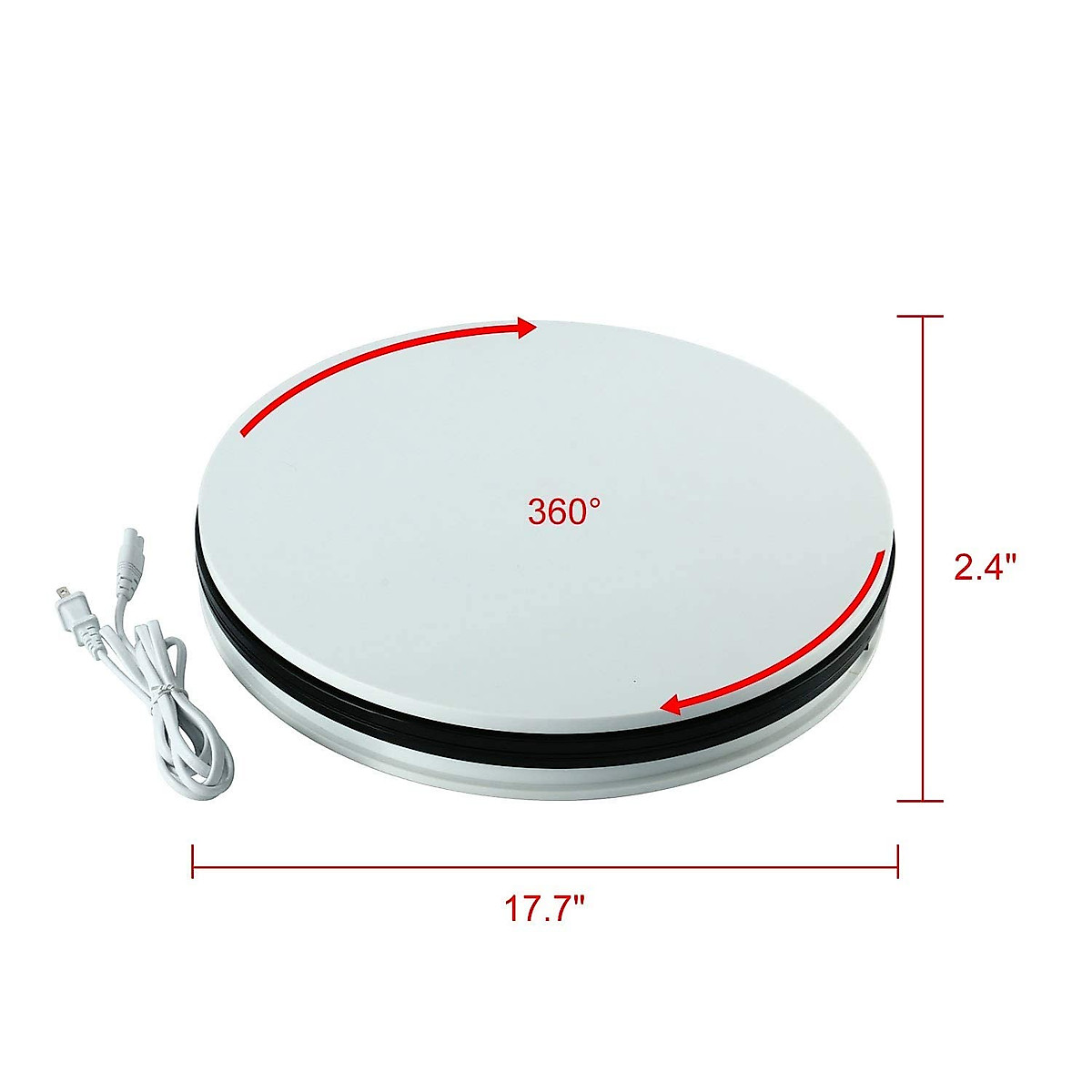 Xeternity-Made XMSound Rotating Display Stand,18inch/45cm 110V Electric Motorized Rotating Turntable Display Stand (White)