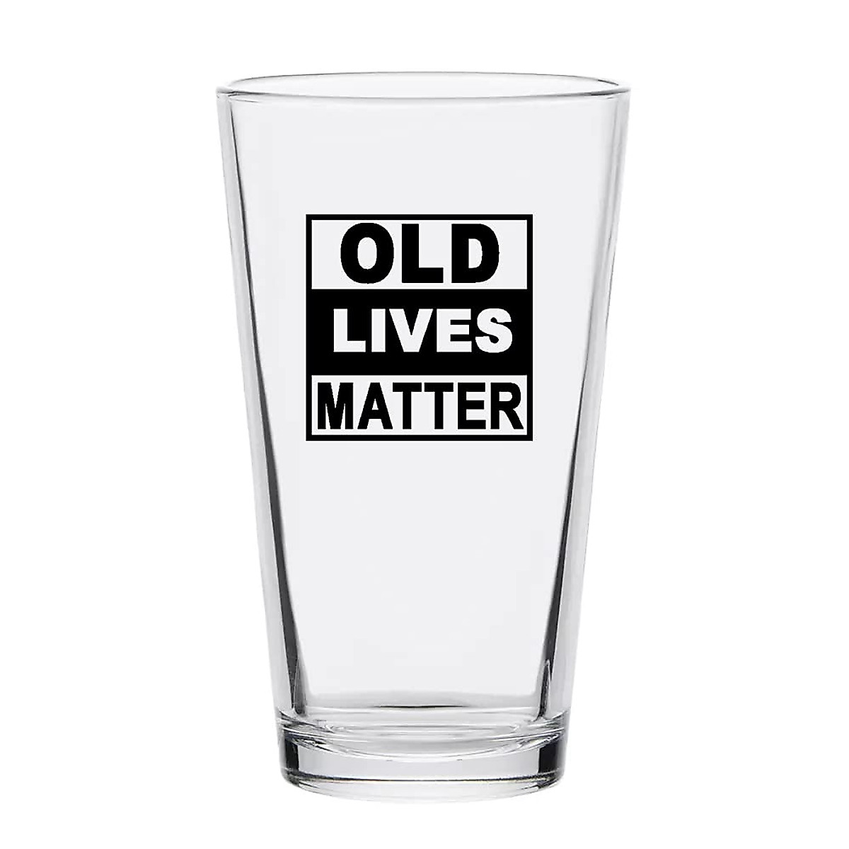 Old Lives Matter Beer Glass Cup-16 oz, Great Retirement, Birthday or Oktoberfest Gifts for Old Man, Funny Beer Glass, Unique Gag Gifts for Dad, Mom, Grandpa, or Senior Citizen
