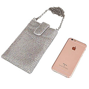 Evening Handbags Clutch Purses for Women Crystal Rhinestone Small Crossbody Bag Cell Phone Purse Wallet in ABcolour
