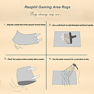 Large Video Gaming Area Rug for Kid's Bedroom, Gamer Carpet for Teen Boys Playroom, Gamer Room Decor Indoor Polyester Area Rugs Yoga Mat with Anti-Slip Rubber Back, Washable Living Room Sofa Floor Mat