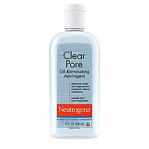 Neutrogena Clear Pore Oil-Eliminating Astringent with Salicylic Acid, Pore Clearing Treatment for Acne-Prone Skin, 8 fl. Oz (Pack of 6)