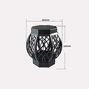 ZZYJYALG Led Black Vintage Hollow Aluminum Waterproof Post Lights European Retro Industrial Outdoor Post Lights Lawn Door Garden Park Home Lighting Pillar Lamps