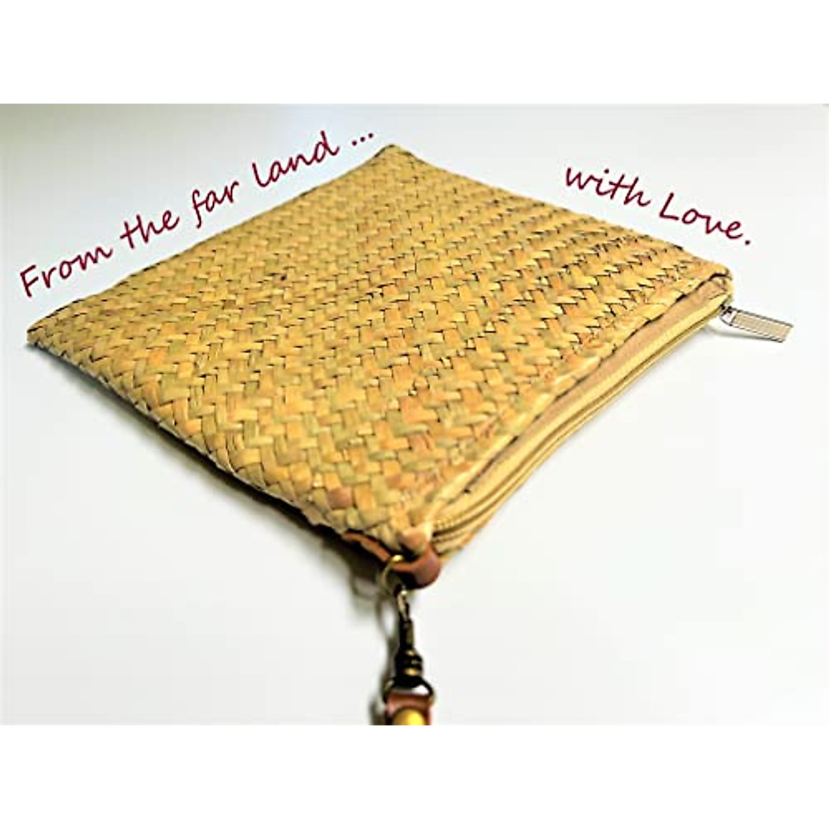 ViJade Handmade Seagrass Woven Straw Wallet Purse Handbag with Fabric Lining for Varied Occasions and Lifestyles