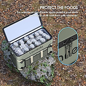 Lanedo 34-Can Multi-Functional Collapsible Soft-Sided Cooler - Leak-Proof Beach Cooler, Portable Ice Chest, and Travel Cooler for Food Shopping, Camping, Kayaking, Fishing, Multi-Person Lunch Bag!
