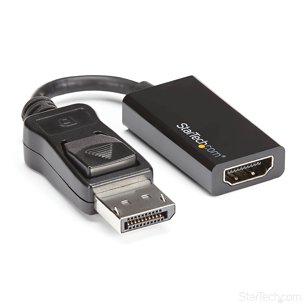 StarTech.com DisplayPort to HDMI Adapter - 4K 60Hz Active DP 1.4 to HDMI 2.0 Video Converter - DP to HDMI Monitor/TV/Display Cable Adapter Dongle - Latching DP Connector (DP2HD4K60S), Black