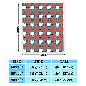 Soft Flannel Throw Blanket for Women Men New Ohio State Gray Warm Fleece Blanket Kids Adults Nap Blanket Lightweight Fuzzy Couch Bed Blanket 80"X60" for All Season Use