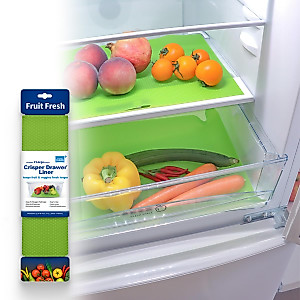 Grand Fusion Fresh Fruits Refrigerator Drawer Liner, Fridge Liners, Keep Your Produce Fresh and Juicy, Easy-to-Clean, Green, Pack of 4