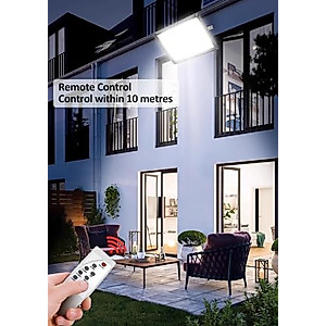 ZXXHNNAIH Home Solar Powered Street Lights, Dusk to Dawn IP67 Waterproof Solar Lights with Remote Control Extension Cord for Outdoor Parking Lot Yard,300W