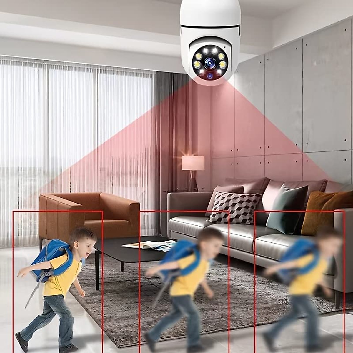 SECUEYE E26 Bulb Camera 5MP WiFi 2.4GHz 5GHz Pan/Tilt 10X Zoom Automatic Tracking Color Night Motion Detection 2-Way Audio SD Card Recording