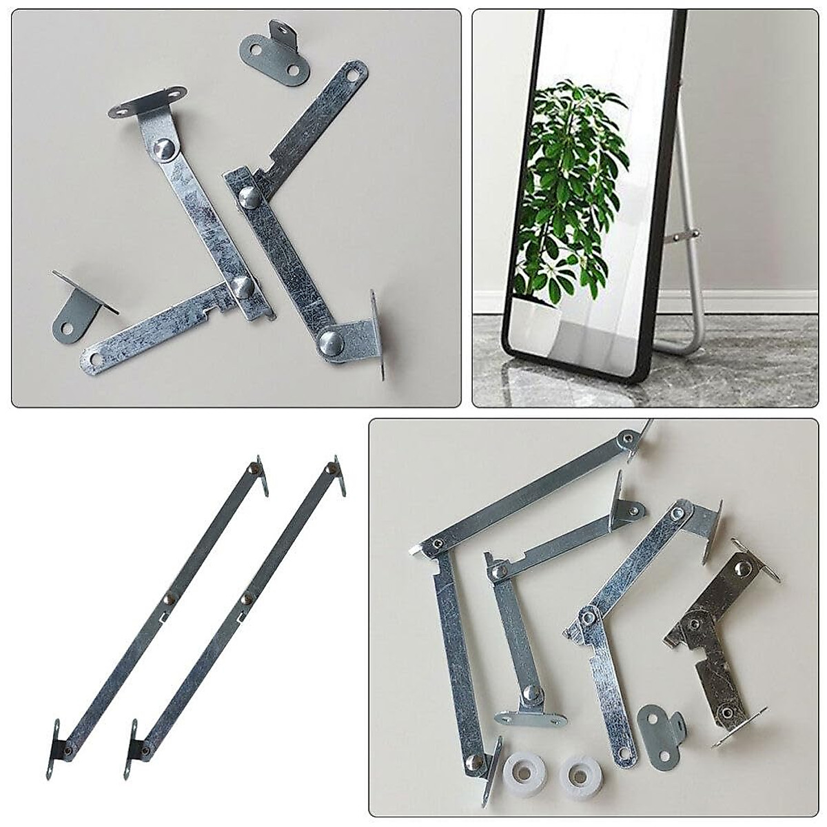 OSALADI 1 Pair Lid Support Buffer Close Lid Support Lift up Stay Support Safety Lid Supports Floor Mirror Iron Hinge