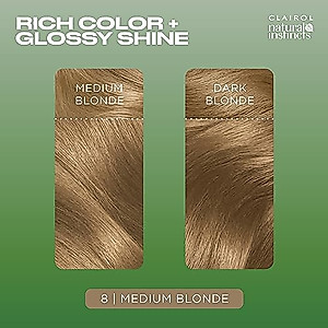 Clairol Natural Instincts Demi-Permanent Hair Dye, 8 Medium Blonde Hair Color, Pack of 1