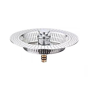 KUNMNGF Kitchen Sink Stopper,Sink Stopper Kitchen Drain,Sink Stopper,Sink Strainer,Sink Drain,Stainless Steel Kitchen Sink Pop-Up Core Strainer,Bathtub Sink Strainer for Kitchen,Bathroom, Silver