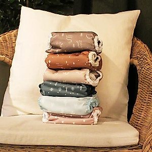 Mama Koala Reusable Adjustable Cloth Diaper Covers with Double Gusset for Girls and Boys, Snap Closure, Size S (Simply Neautrals)