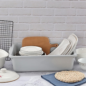 Doryh 14 L Commercial Bus Tub, Plastic Wash Tub Dishpan, 4 Packs