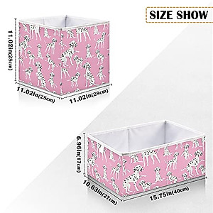 Dalmatian Dog Foldable Cloth Shelf Baskets Rectangle Toy Storage Bins Box with Handles for Clothes Toy Gift Storage 15.75x10.63x6.96 Inches