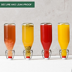 AOZITA 8-Pack 8.5oz Flip Top Glass Bottles, Swing Top Beer Brewing Bottle for 2nd Fermentation, Kombucha, Kefir, Vanilla Extract, Coquito, Juice, Tea - Airtight Stopper Cap Lid, Bonus 2 Bottle Pourers