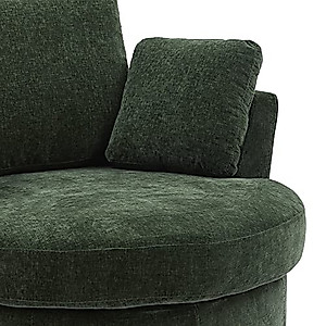 Oversized Swivel Accent Barrel Chair with 3 Pillows,Modern Comfy Upholstered 360 Recliner Sofa Cozy Club Chaise Leisure Round Loveseat Lounge Armchair for Living Room/Bedroom/Hotel/Nursery/Office