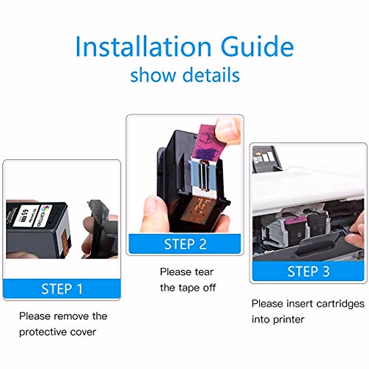 KCMYTONER Remanufactured 65 High Yield Ink Cartridge Replacement for HP 65XL 65 XL N9K04AN Compatible with DESKJET 2634 2655 Envy 5000 5055 AMP 100 120 125 130 Printer (Black, 1 Pack)