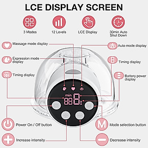 Wearable Electric Hands Free Breast 24mm Flange, 2 Pack