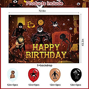 Doors Figure Game Birthday Party Decorations Supplies Doors Gaming Theme Backdrop Photography Background Banner Doors Figure Party Decoration - 5X7 FT