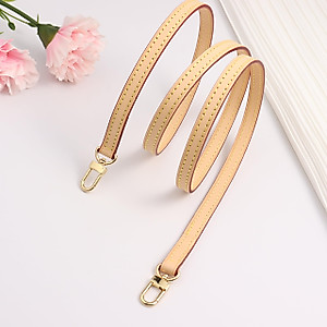 COLSEEY Genuine Vachetta Leather Crossbody strap Genuine leather Adjustable Replacement Strap for Shoulder Bag Handbag Purse(0.39 Inch Width Unadjustable)