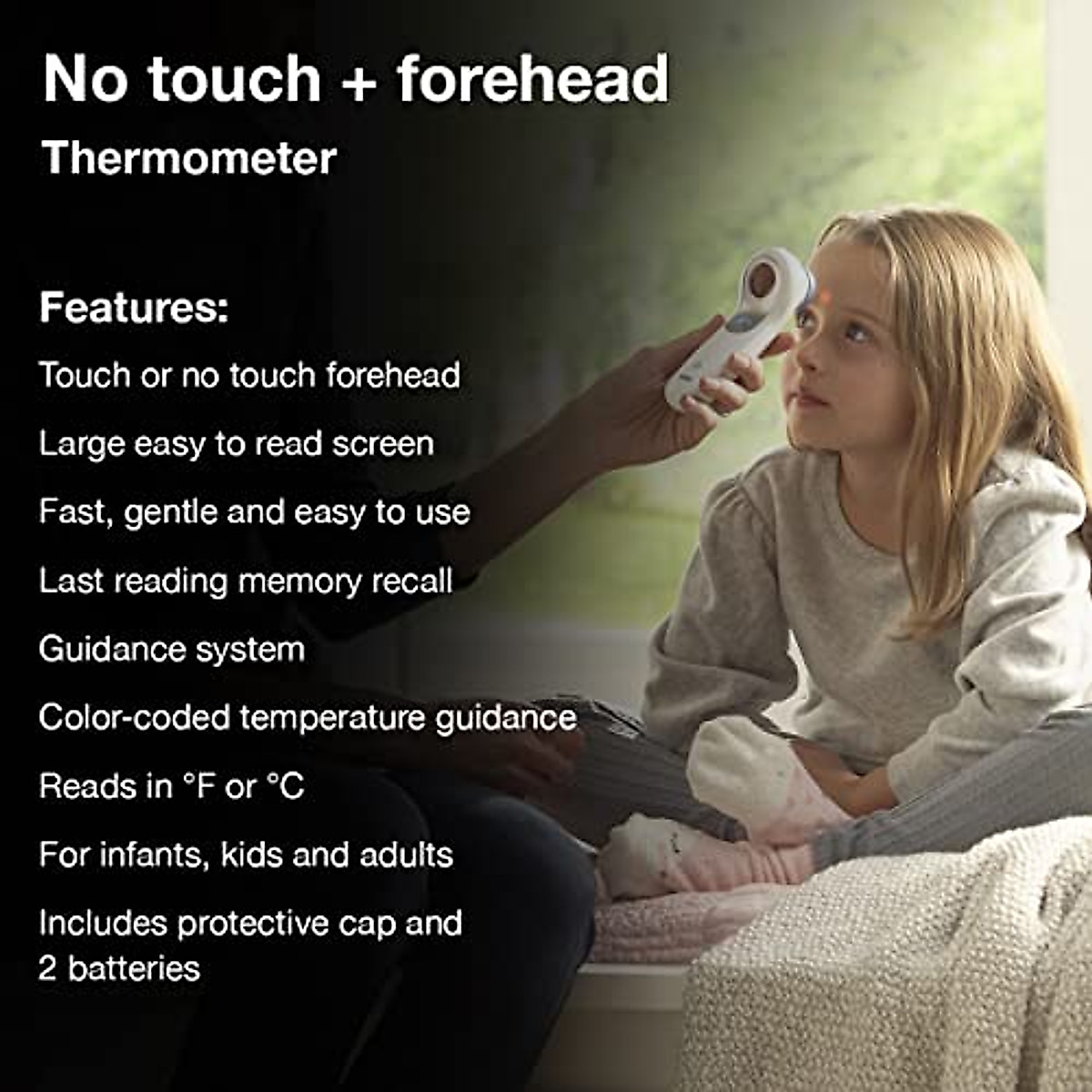 Braun No Touch and Forehead Thermometer - Touchless Thermometer for Adults, Babies, Toddlers and Kids – Fast, Reliable, and Accurate Results