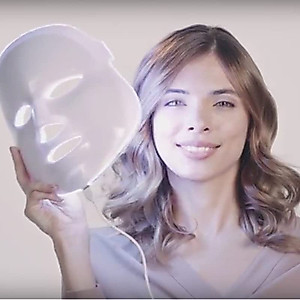 LED Face Mâsk Light Therapy | 7 Color Skin Rejuvenation Therapy LED Photon Mâsk Light Facial Skin Care Anti Aging Skin Tightening Wrinkles Toning Mâsk (For face & neck). (White)