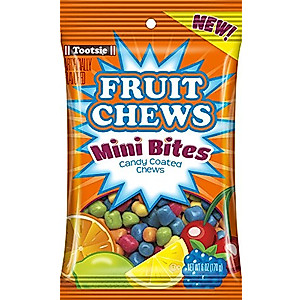 Tootsie Fruit Chews Mini Bites Candy Coated Pieces, 6 oz, Pack of 3