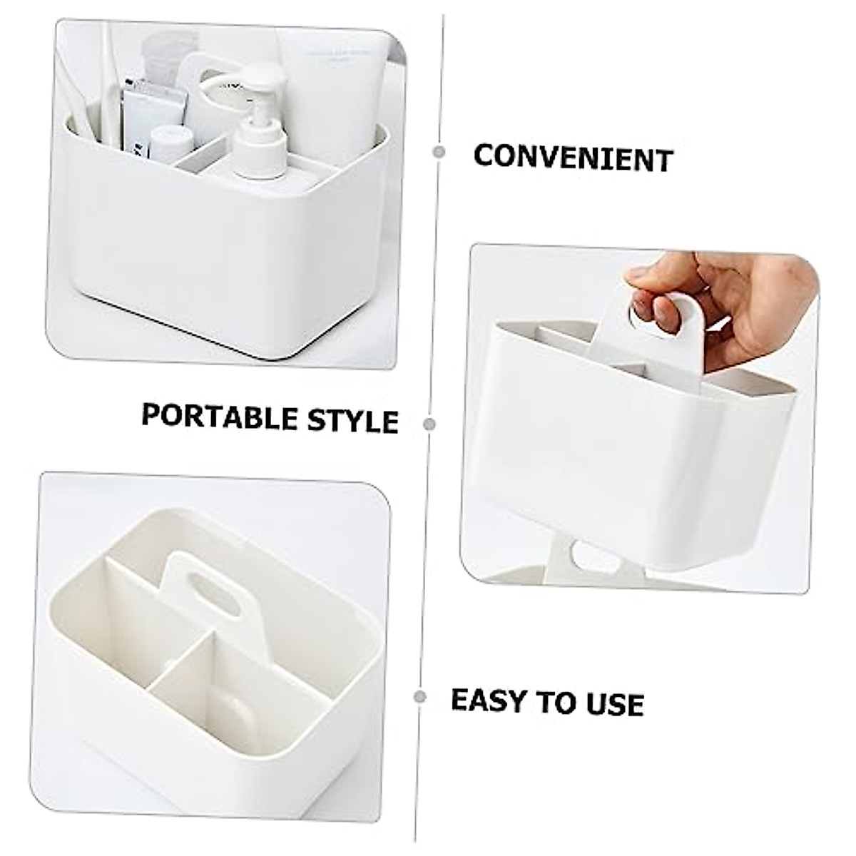 Outanaya Bathroom Accessories White Portable Toiletry Basket Unique Basket for Home The Pet Home Storage Baskets